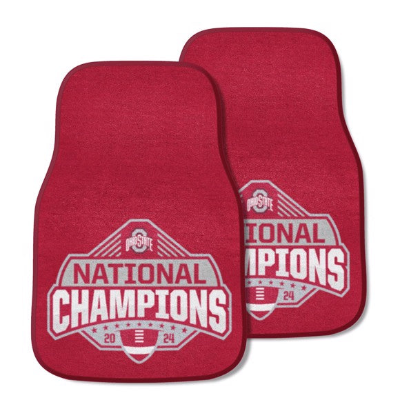Ohio State Buckeyes 2024 CFP National Champions 2-piece Carpet Car Mat ...