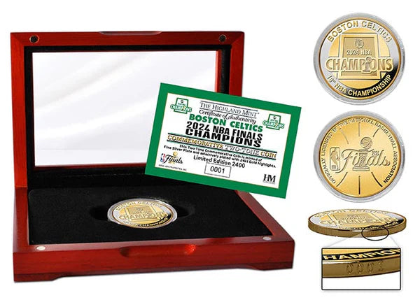 Boston Celtics 2024 NBA Champions Gold and Silver Two Tone Coin ...