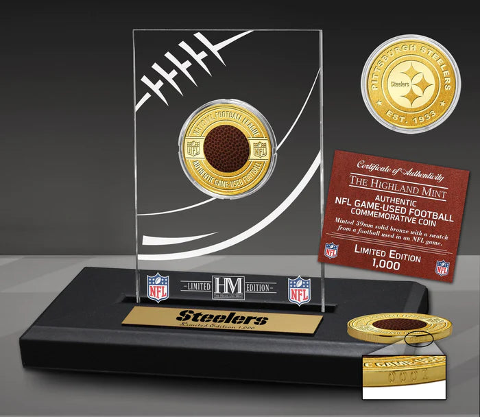 Pittsburgh Steelers Game Used NFL Football Bronze Coin In Commemorativ ...