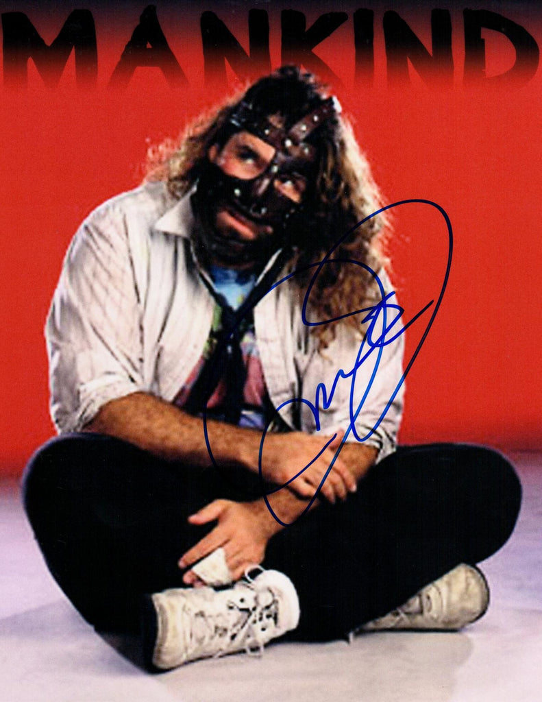 Mankind Autographed 8x10 Photo WWE WWF – Sports Fanz