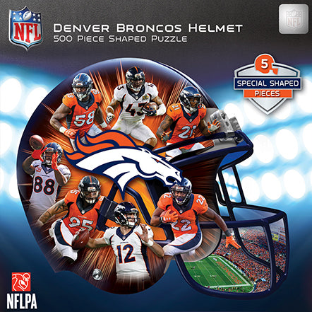 Denver Broncos Football Helmet Shaped Puzzle – Sports Fanz