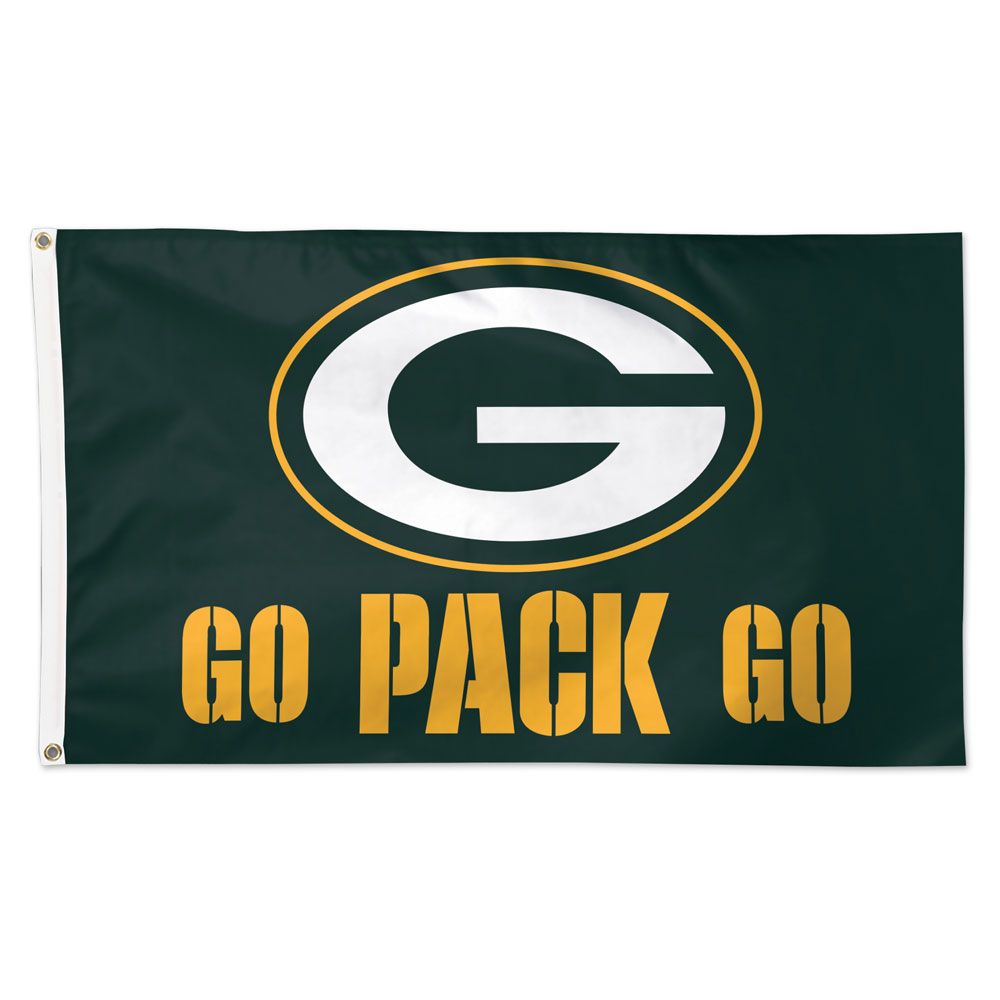 Green Bay Packers GO PACK GO Deluxe Flag - 3'x5' – Sports Fanz