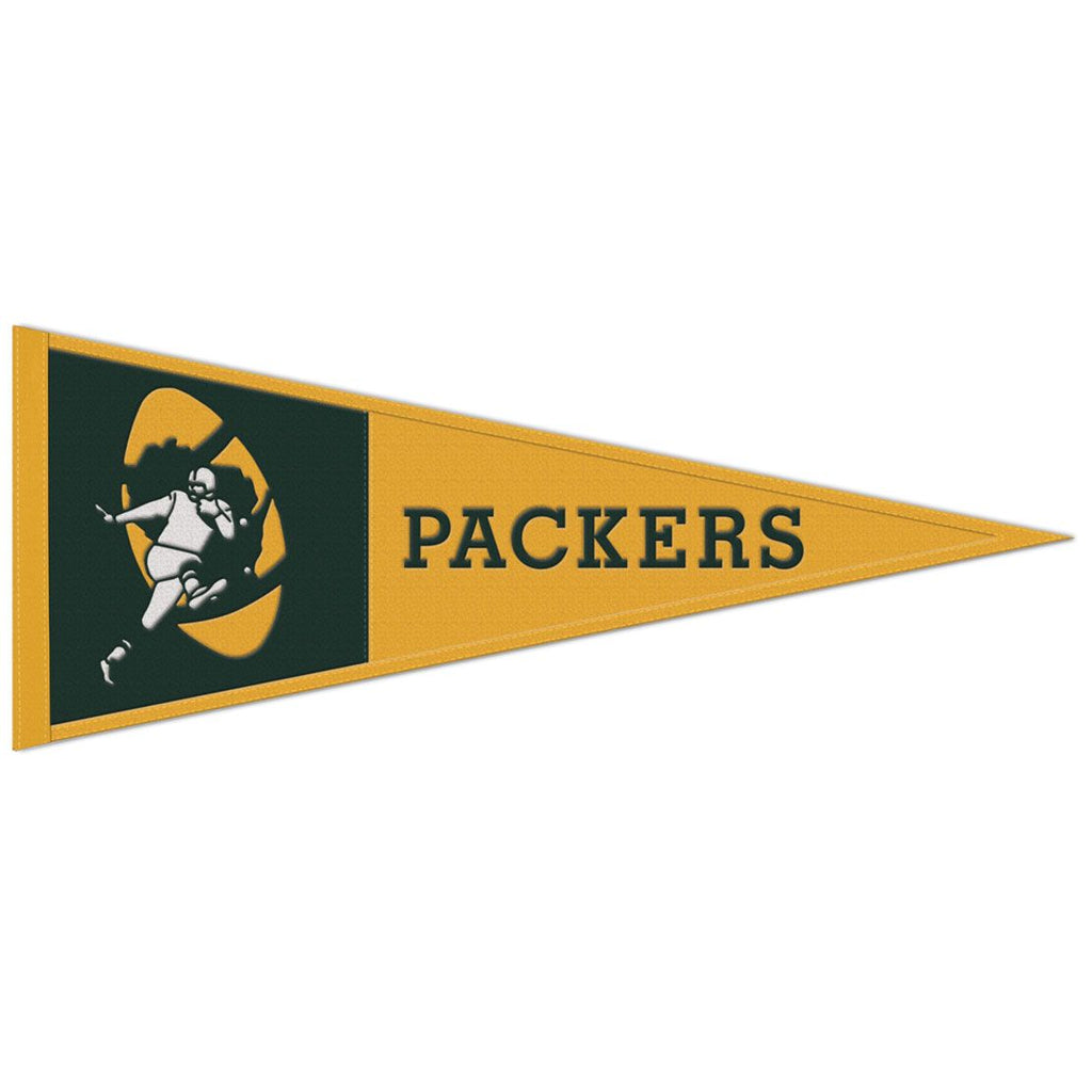 Green Bay Packers Throwback Logo Wool Pennant - 13"x32" – Sports Fanz