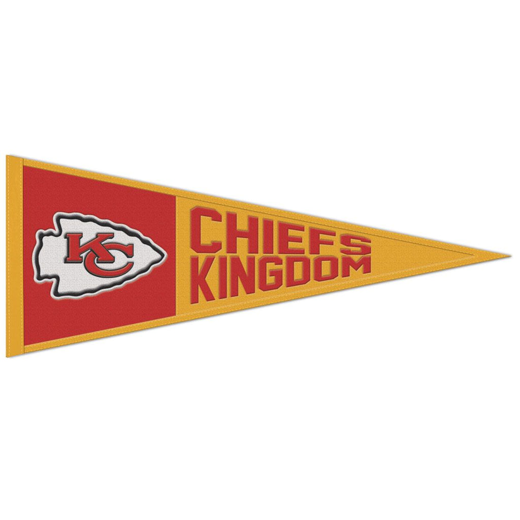 Kansas City Chiefs Wool Pennant - 13"x32" CHIEFS KINGDOM – Sports Fanz