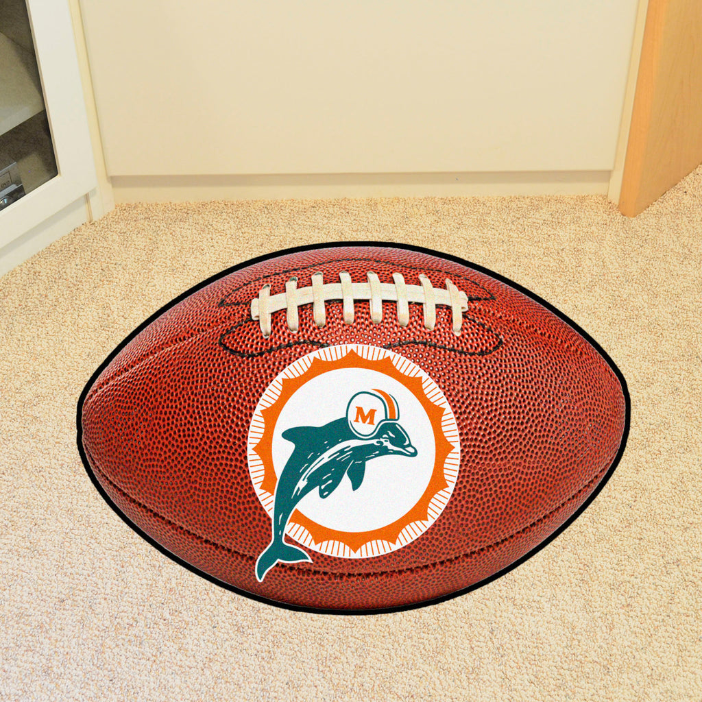 Miami Dolphins Retro Logo Football Mat - 21"x32" – Sports Fanz