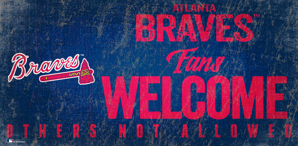Atlanta Braves Fans Welcome Wood Sign - 12" x 6" – Sports Fanz
