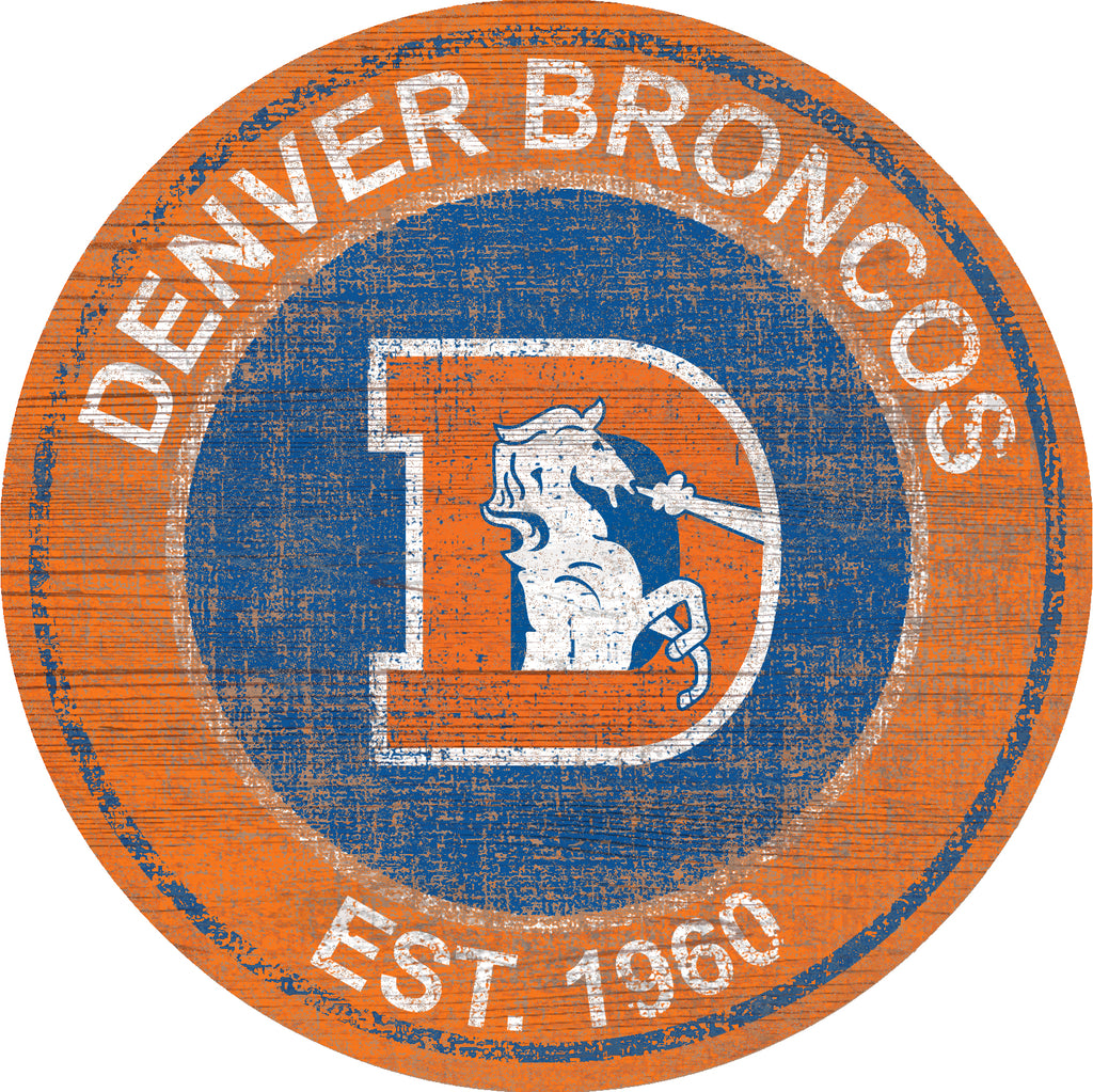 Denver Broncos Heritage Logo Round Sign - 24" – Sports Fanz