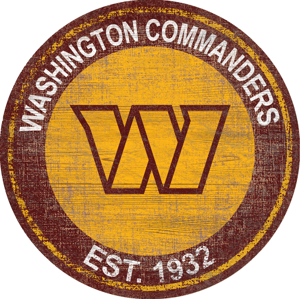 Washington Commanders Heritage Logo Round Sign - 24" – Sports Fanz