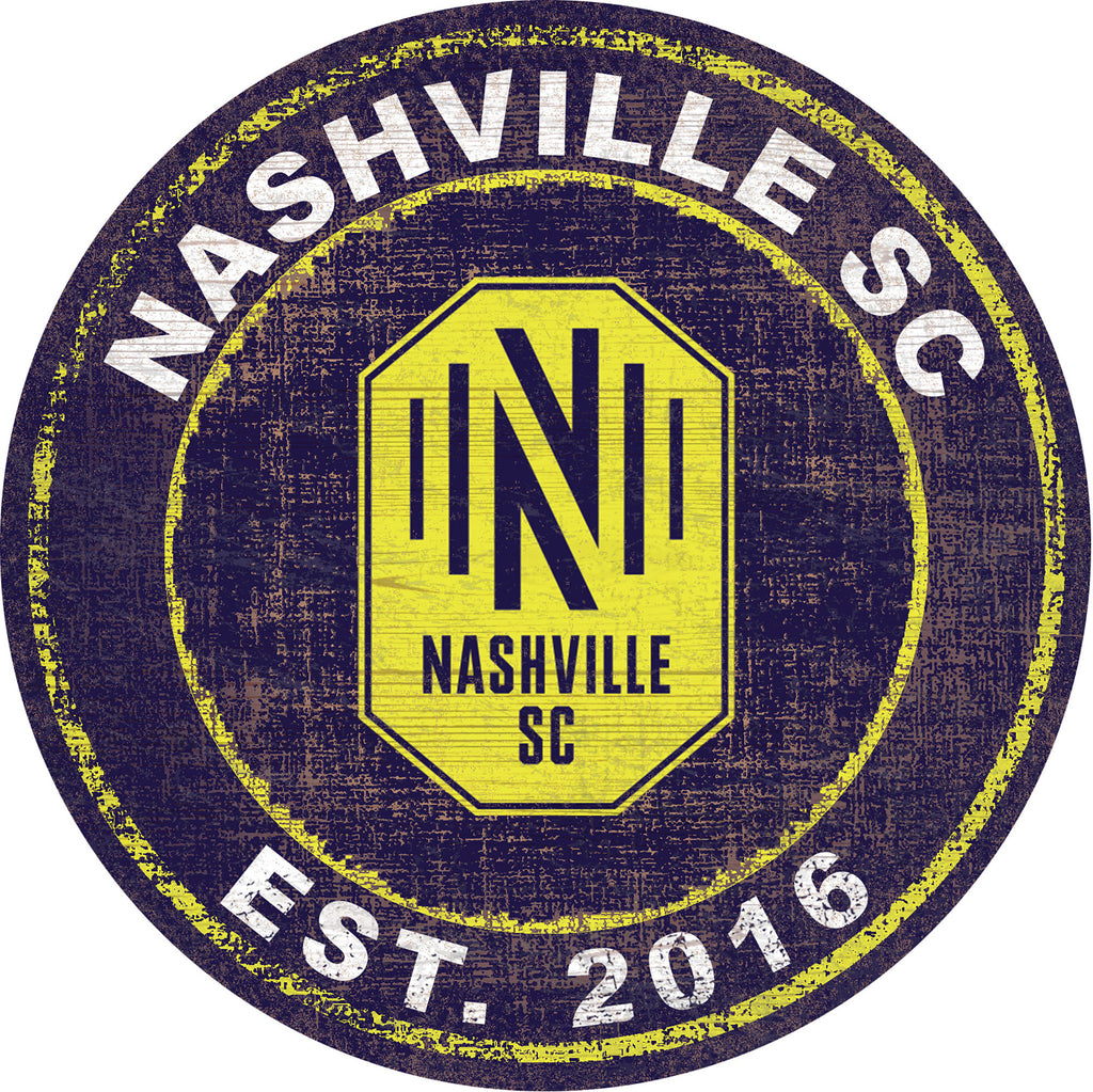 Nashville SC 24" Heritage Logo Round Wood Sign - 24" – Sports Fanz