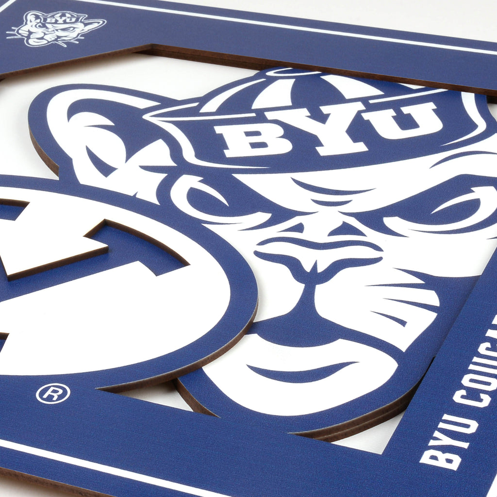 BYU Cougars 3D Logo Series Wall Art - 12"x12" – Sports Fanz