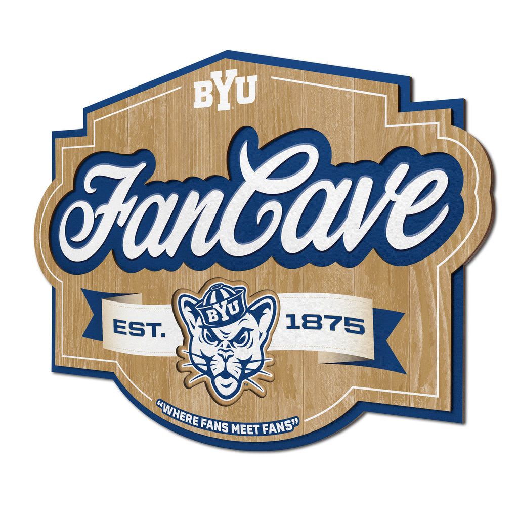BYU Cougars 3D Fan Cave Wood Sign – Sports Fanz