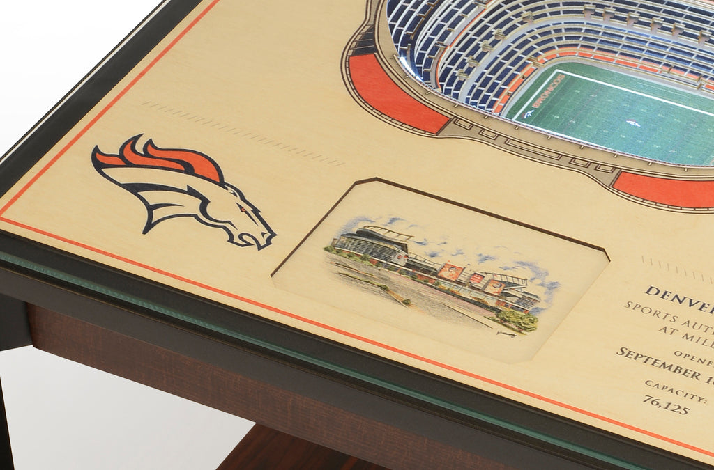 Denver Broncos 25 Layer Lighted StadiumView End Table – Sports Fanz