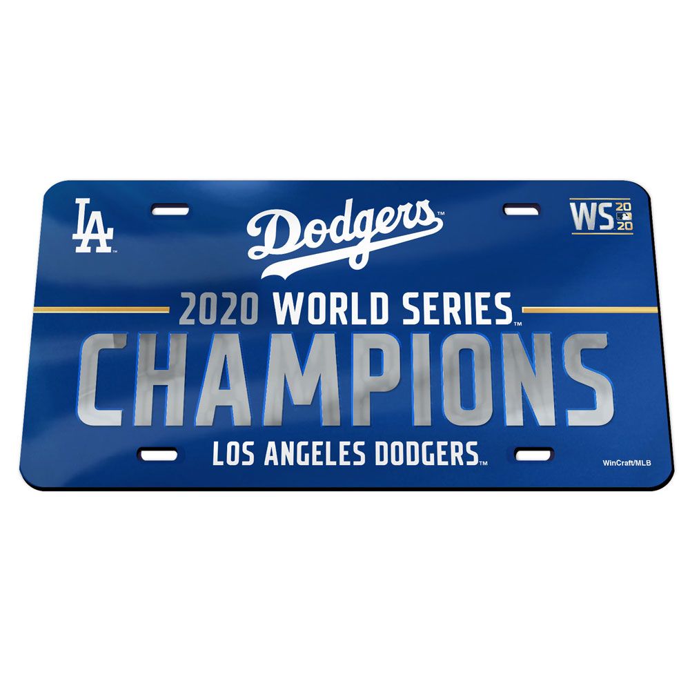 Los Angeles Dodgers 2020 World Series Champions Acrylic License Plate ...