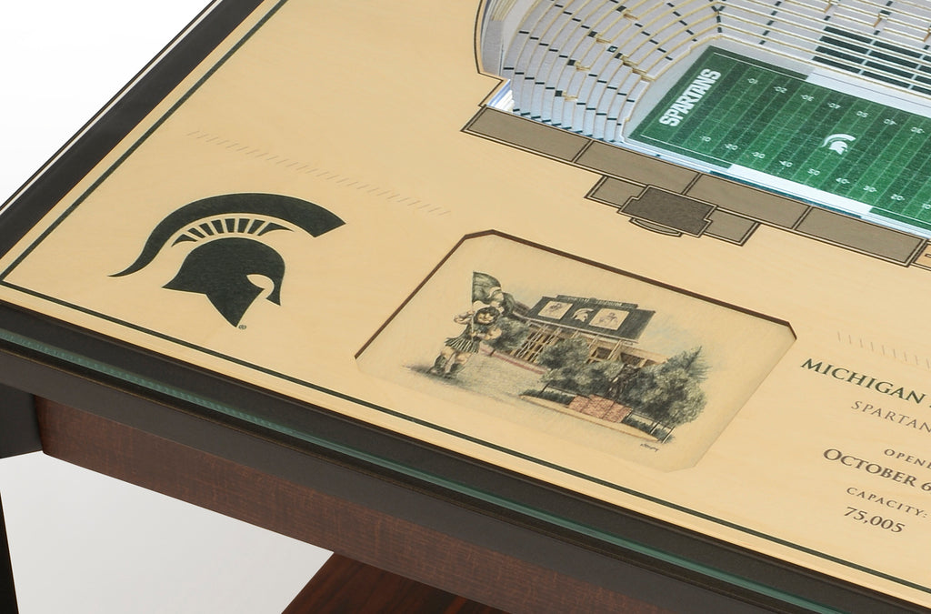 Michigan State Spartans 25 Layer Lighted StadiumView End Table – Sports ...