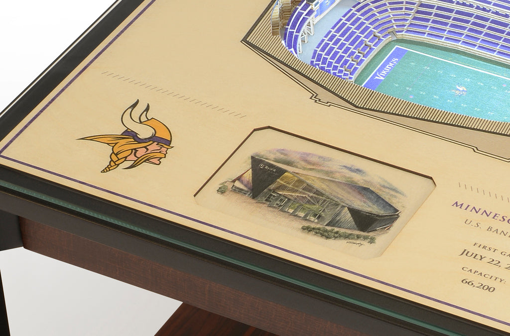Minnesota Vikings 25 Layer Lighted StadiumView End Table – Sports Fanz