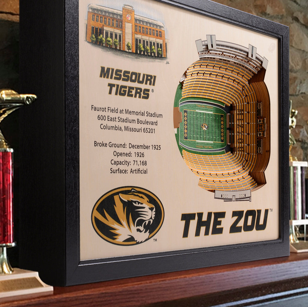 Missouri Tigers Faurot Field At Memorial Stadium 3D Stadiumview Wall A ...