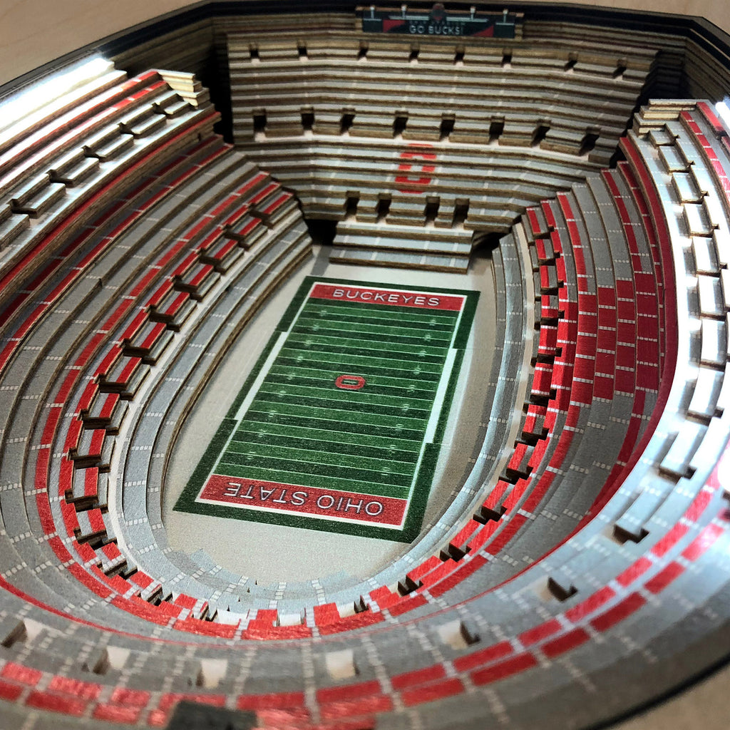 Ohio State Buckeyes 25 Layer Lighted StadiumView End Table – Sports Fanz