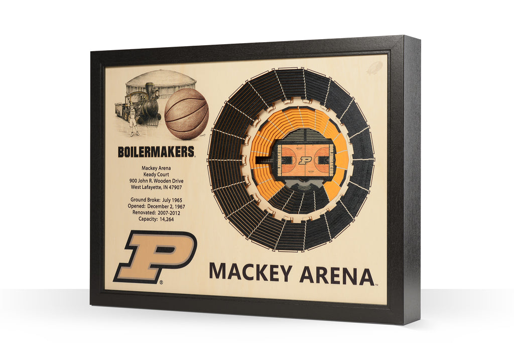 Purdue Boilermakers Basketball Mackey Arena Stadiumview 3D Wall Art ...
