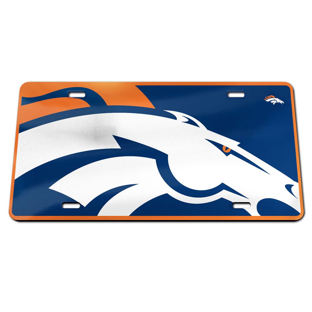 Denver Broncos Mega Logo Acrylic License Plate – Sports Fanz