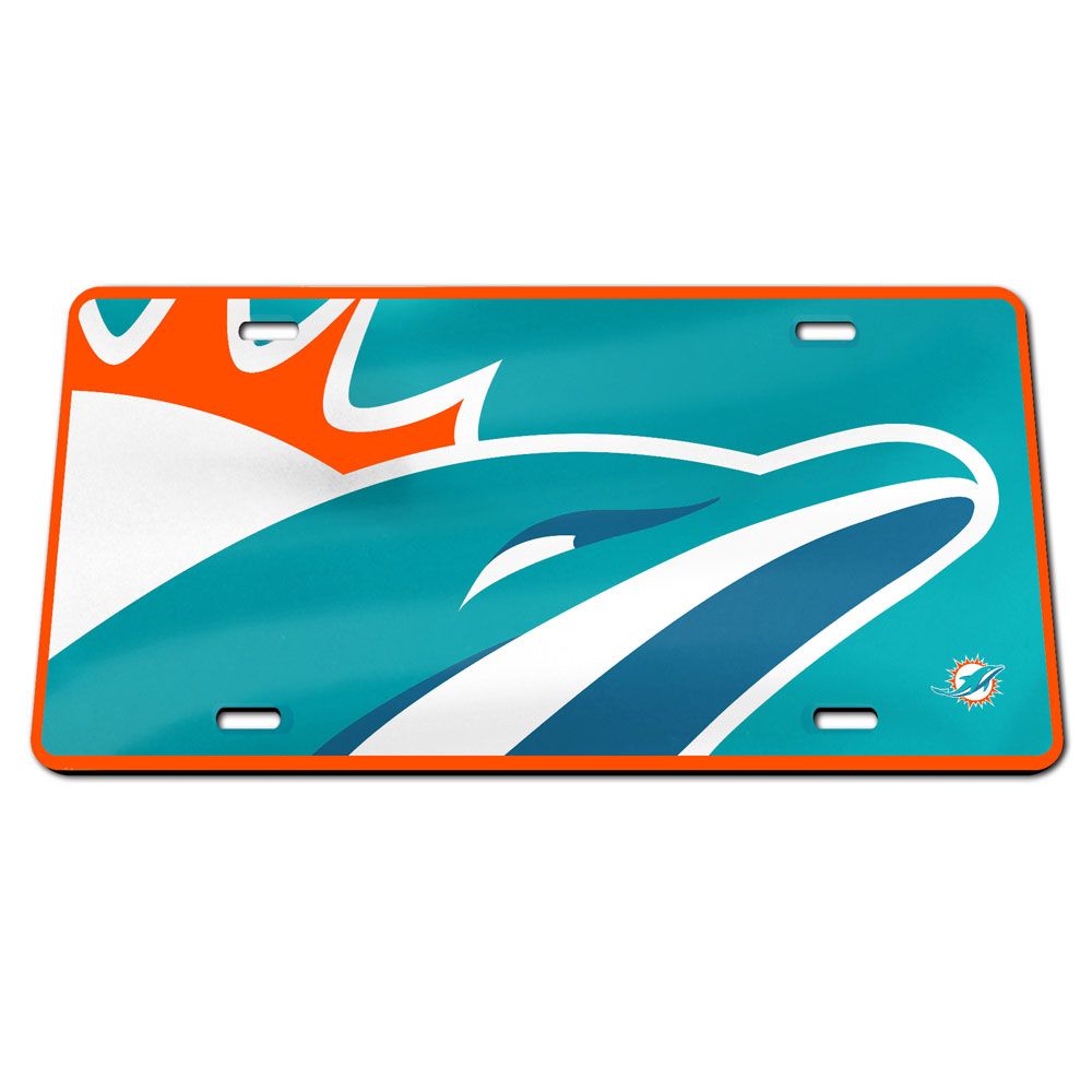 Miami Dolphins Mega Logo Acrylic License Plate – Sports Fanz