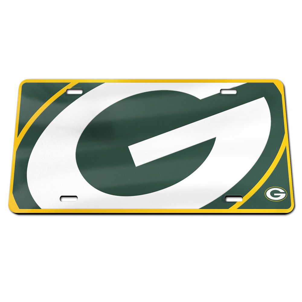 Green Bay Packers Mega Logo Acrylic License Plate – Sports Fanz