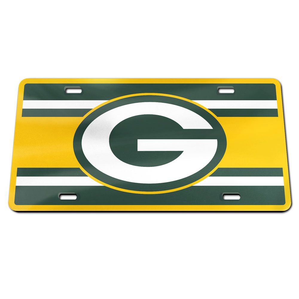 Green Bay Packers Stripes Acrylic License Plate – Sports Fanz