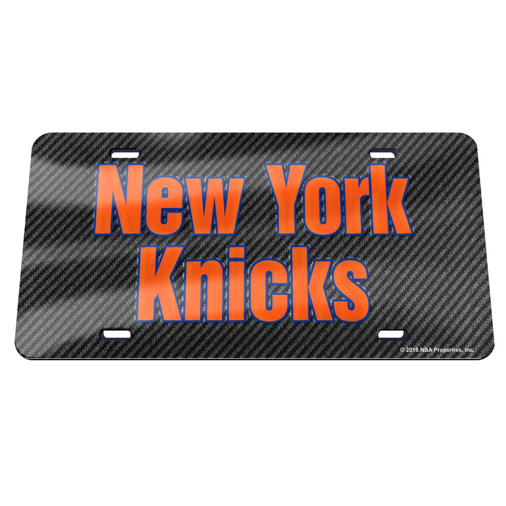 New York Knicks Carbon Fiber Acrylic License Plate – Sports Fanz