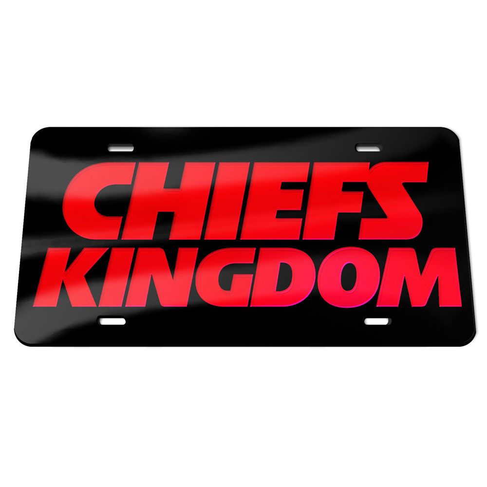 Kansas City Chiefs Black Chiefs Kingdom Acrylic License Plate – Sports Fanz
