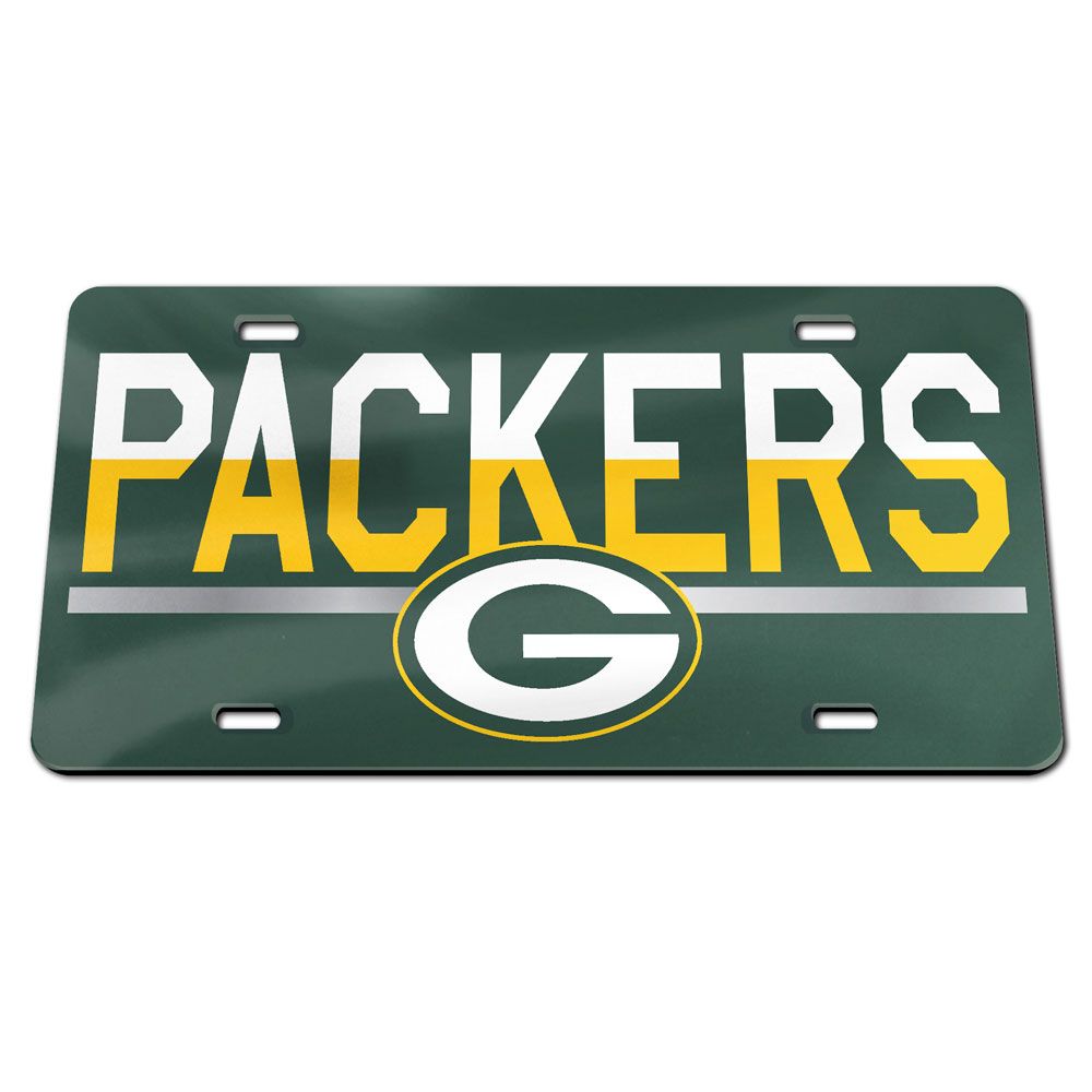Green Bay Packers Wordmark Acrylic License Plate – Sports Fanz