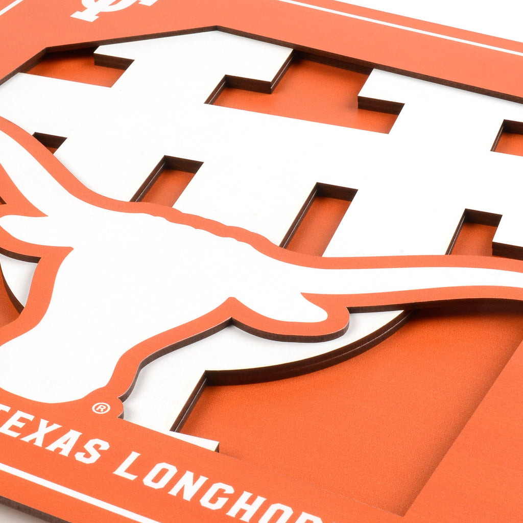 Texas Longhorns 3D Logo Series Wall Art - 12"x12" – Sports Fanz