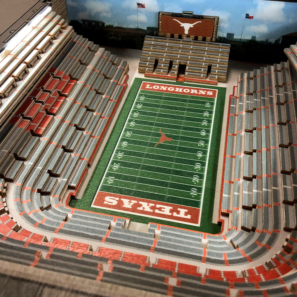 Texas Longhorns 25 Layer Lighted StadiumView End Table – Sports Fanz