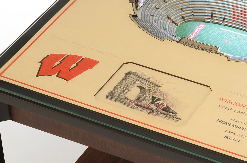 Wisconsin Badgers 25 Layer Lighted StadiumView End Table – Sports Fanz