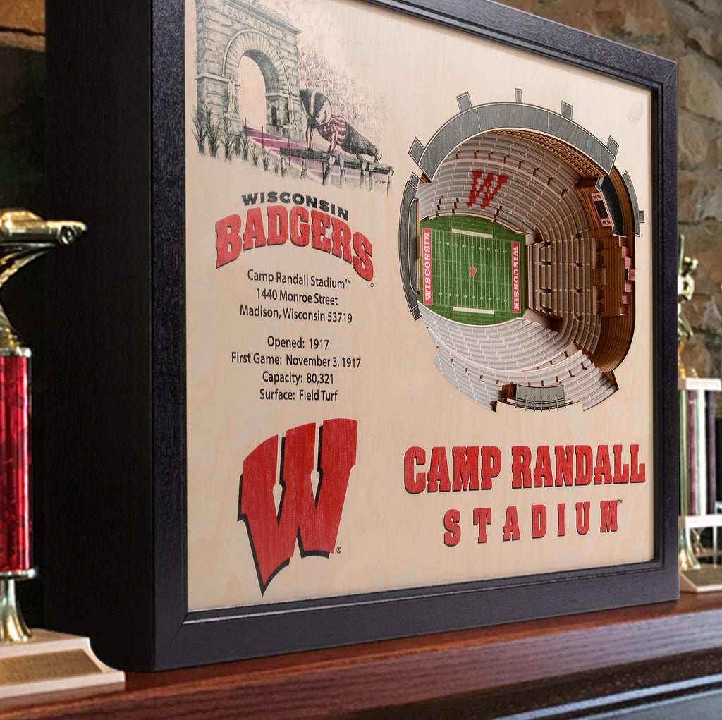 Wisconsin Badgers Camp Randall Stadium 3D Stadiumview Wall Art – Sports ...